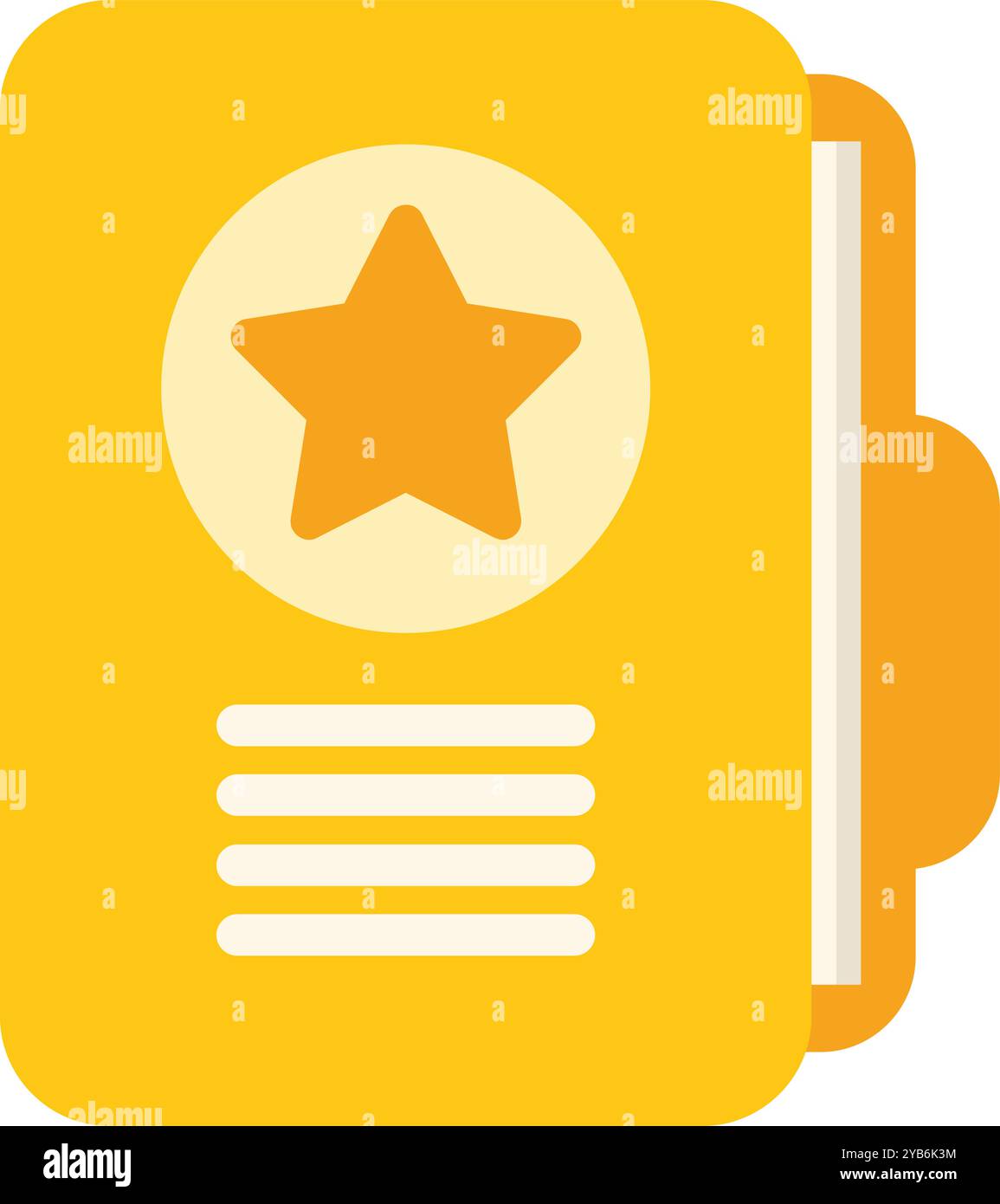 Simple yellow folder icon with a star, perfect for representing important documents or files ...