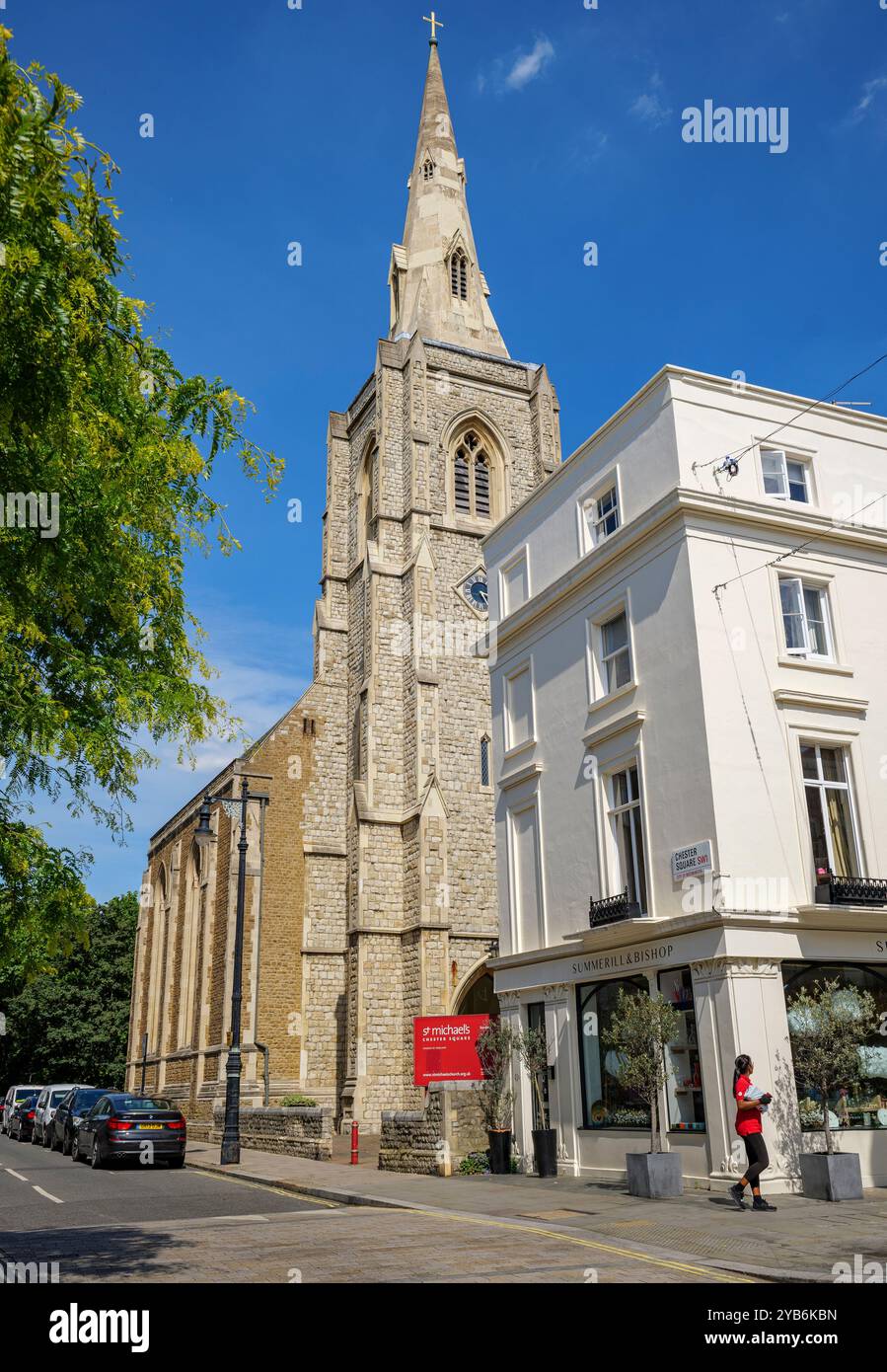 London - 06 15 2022: Bell tower of St Michael's Anglican Church in ...