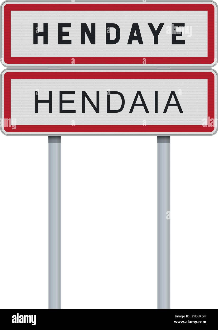 Vector illustration of the Hendaye, France (Hendaia in Basque) city ...