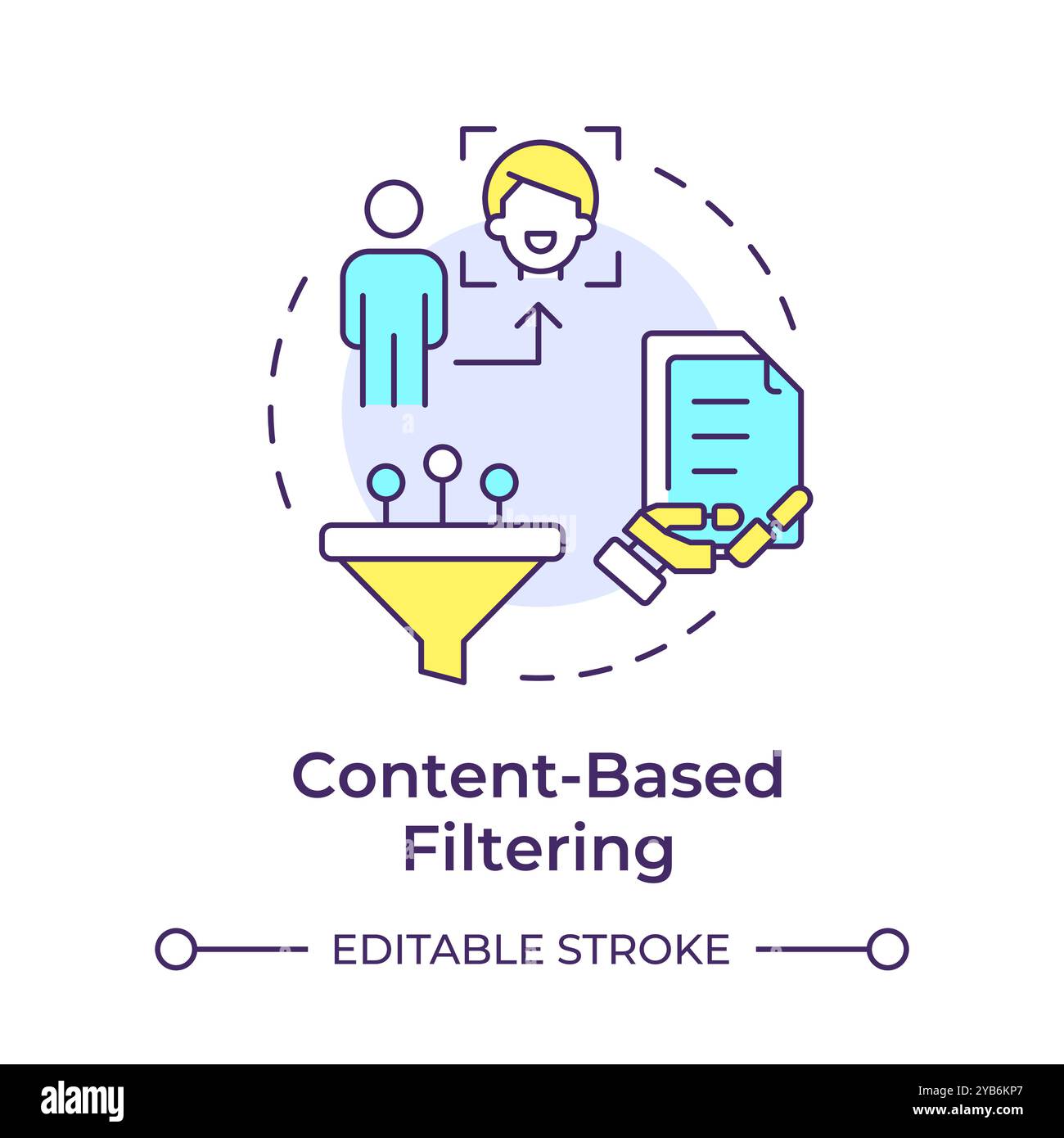 Content-based filtering multi color concept icon Stock Vector Image ...