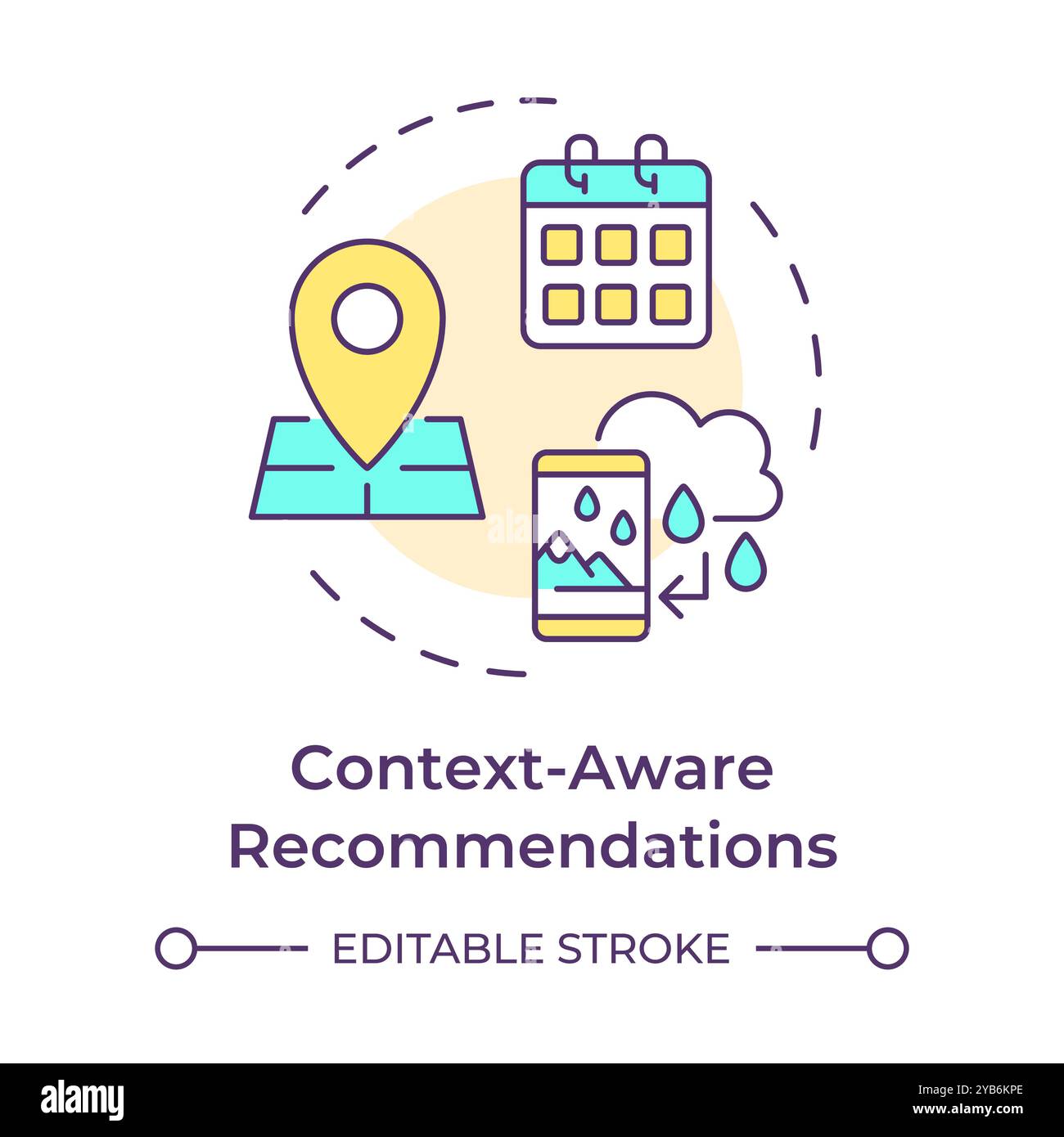 Context-aware recommendations multi color concept icon Stock Vector ... Context-aware recommendations multi color concept icon Stock Vector ...
