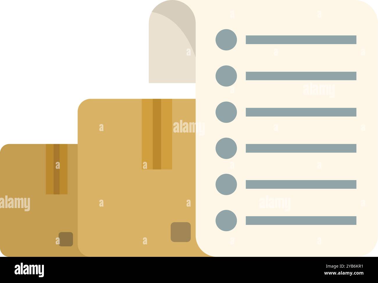 Cardboard boxes standing near checklist symbolizing logistics and ...