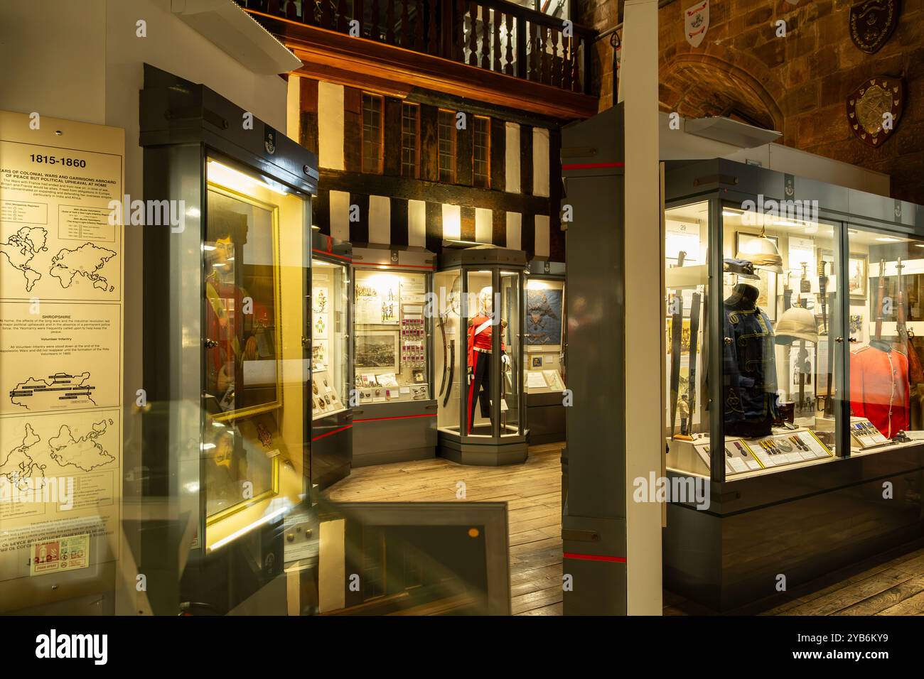 Displays at Soldiers Of Shropshire Museum in Shrewsbury Castle, UK ...