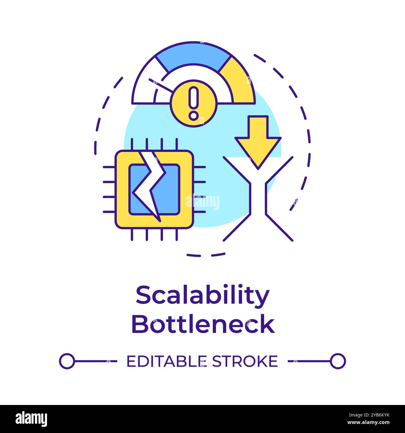 Scalability bottleneck multi color concept icon Stock Vector Image ...