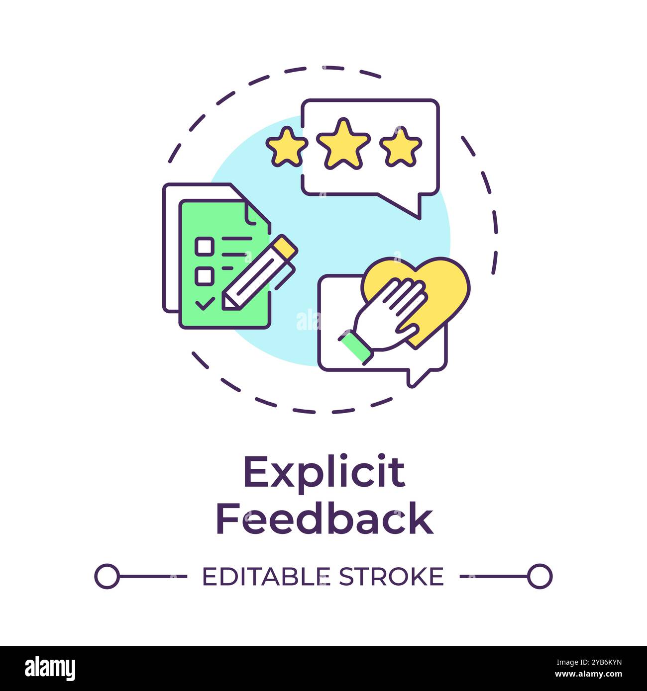 Explicit feedback multi color concept icon Stock Vector Image & Art - Alamy