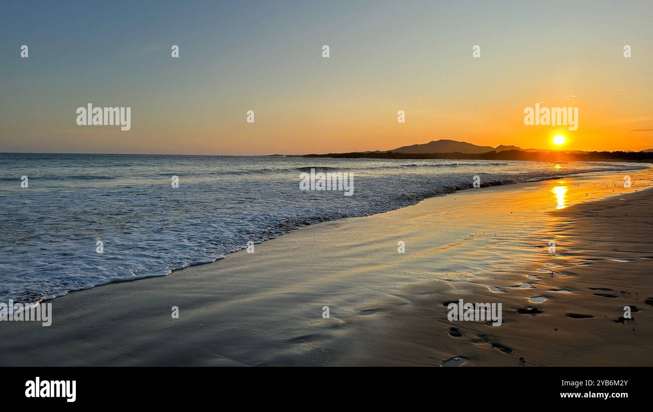 Sunset on the beach of Isla Isabela, Galapagos, Ecuador Stock Photo - Alamy