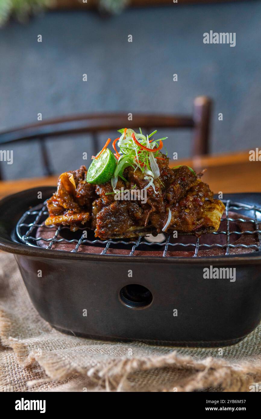 Nusantara gourmet cuisine expensive meals premium food Stock Photo - Alamy