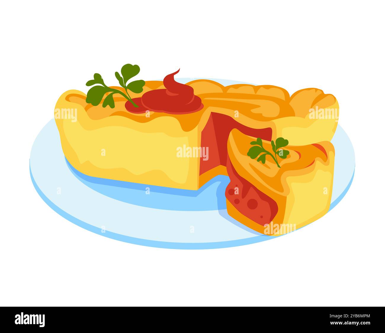 Australian Pie - modern flat design style single isolated image Stock ...