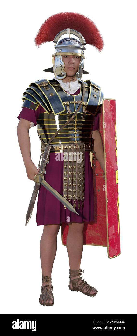 Roman centurion isolated on white background Stock Photo - Alamy