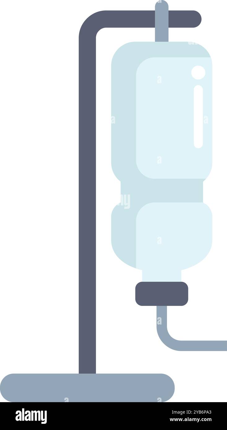 Intravenous therapy drip with saline solution hanging on medical stand ...