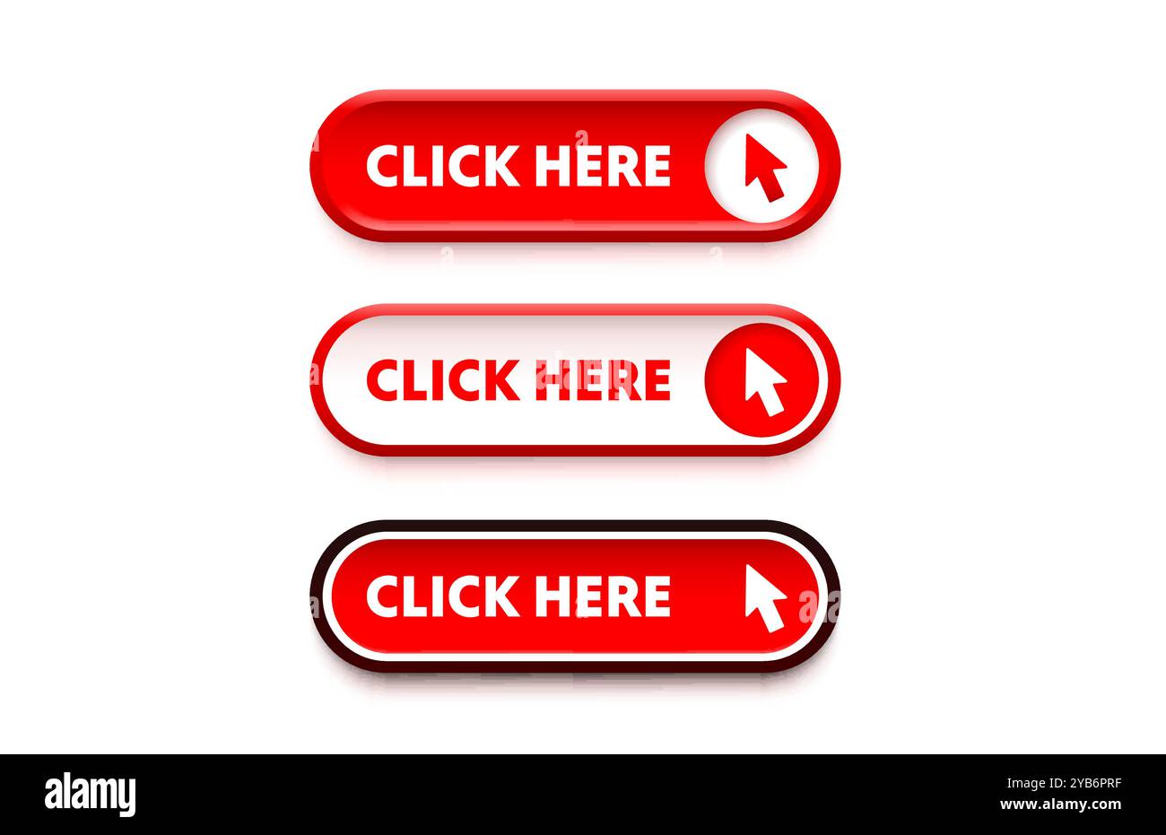 Click here button set, link mouse click. Vector Stock Vector Image & Art - Alamy