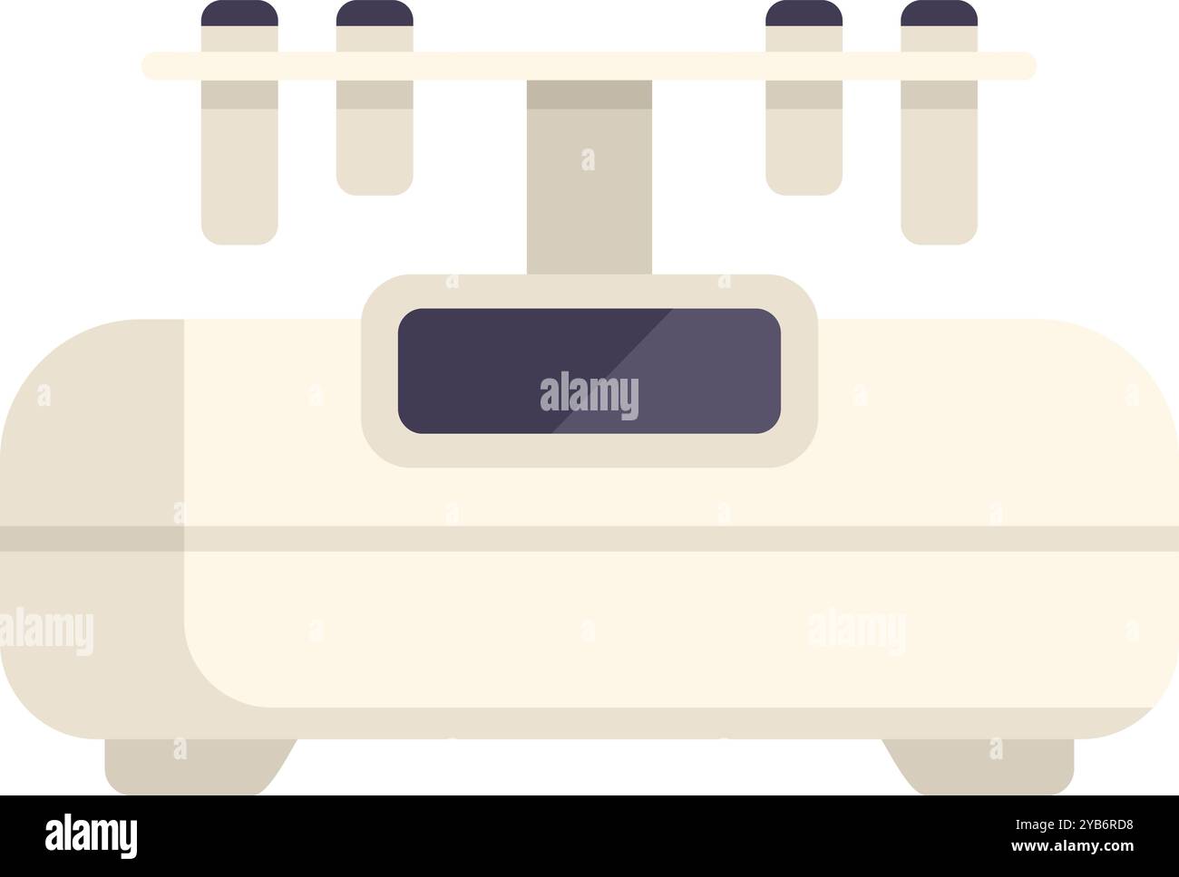Laboratory equipment shaking test tubes during scientific experiment ...