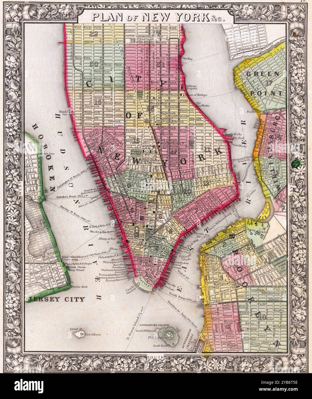 Vintage Digital New York City Map Printable Download Stock Photo - Alamy