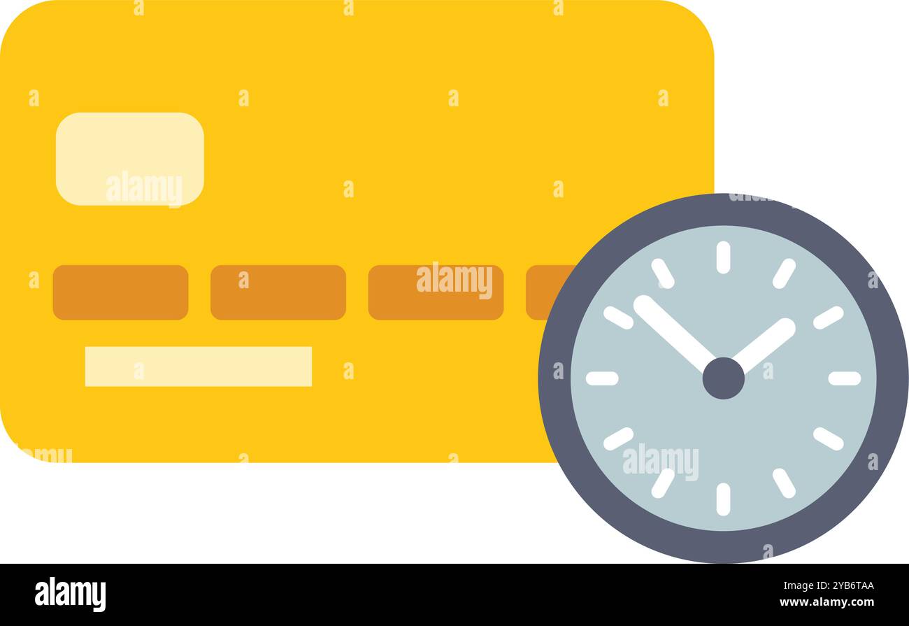 Credit card with clock showing time running out to pay the bill Stock ...