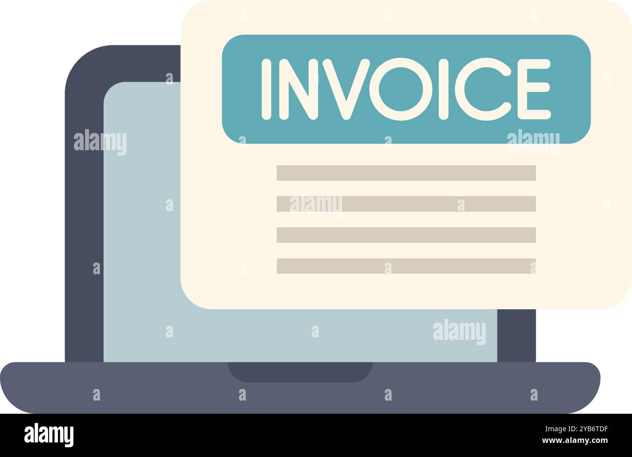 Digital invoice is being displayed on a laptop screen, representing ...