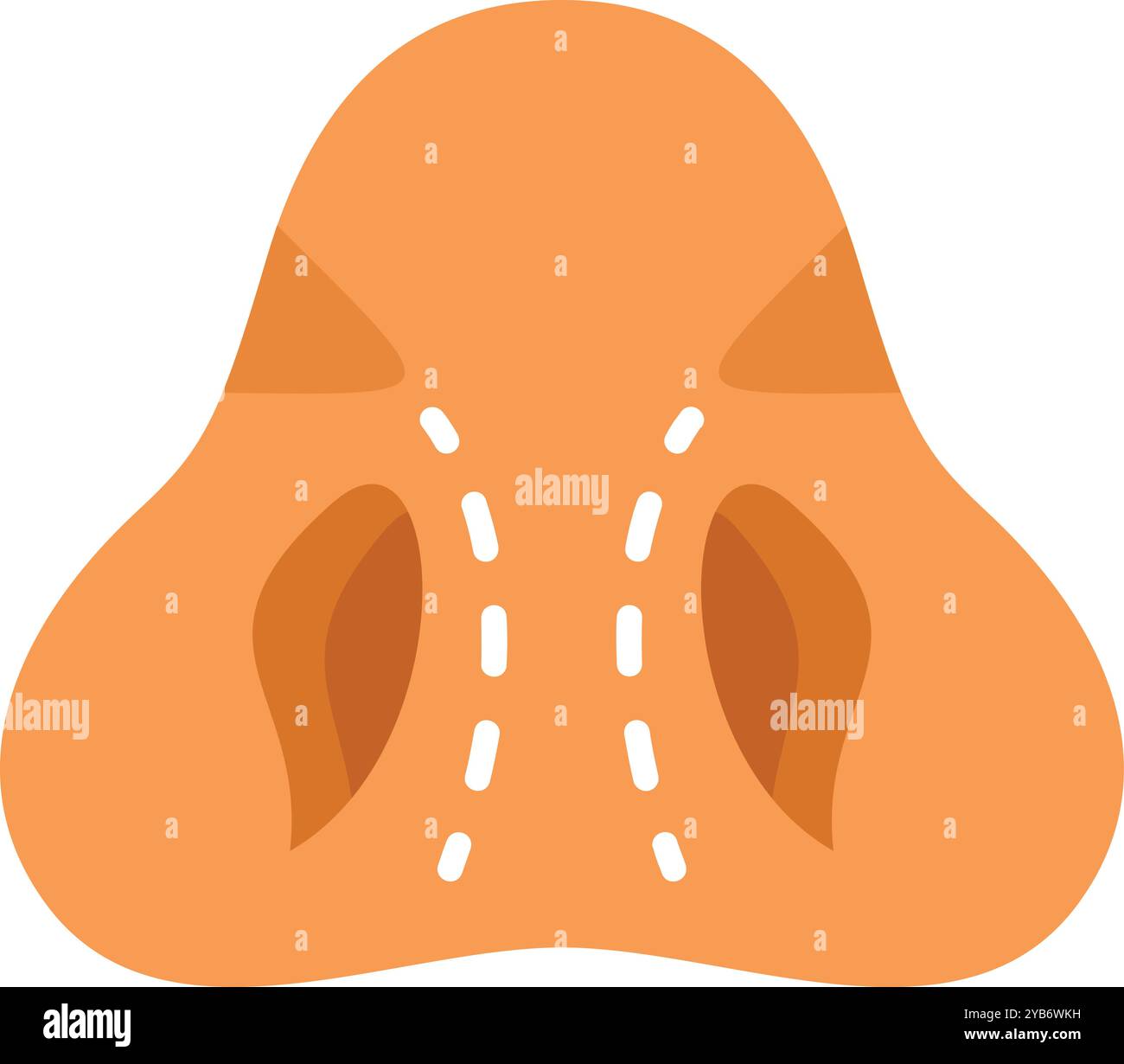 Cartoon human nose after rhinoplasty surgery showing sutures Stock ...
