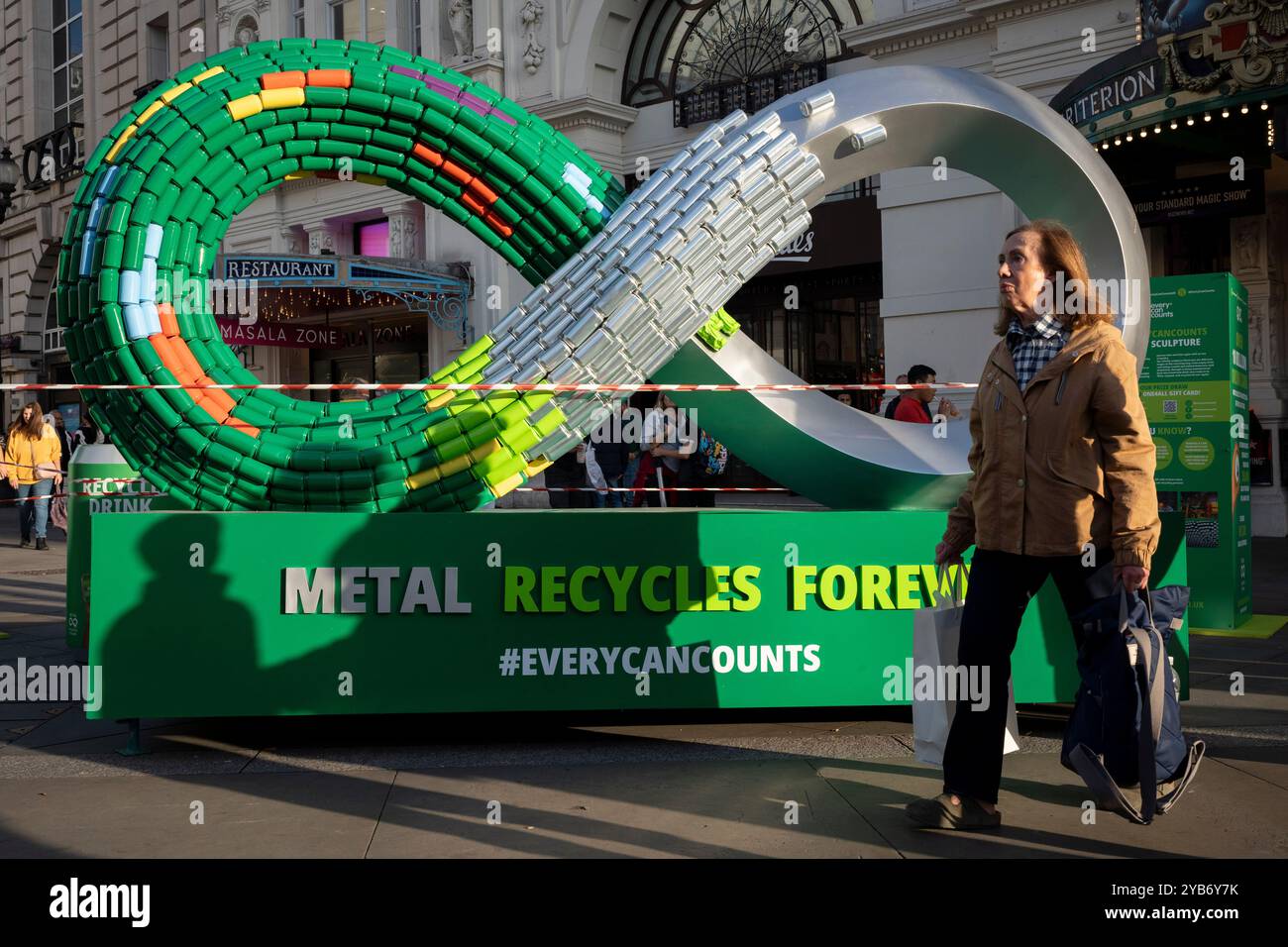 The Infinity Sculpture, part of a cans recycling awareness campaign is ...