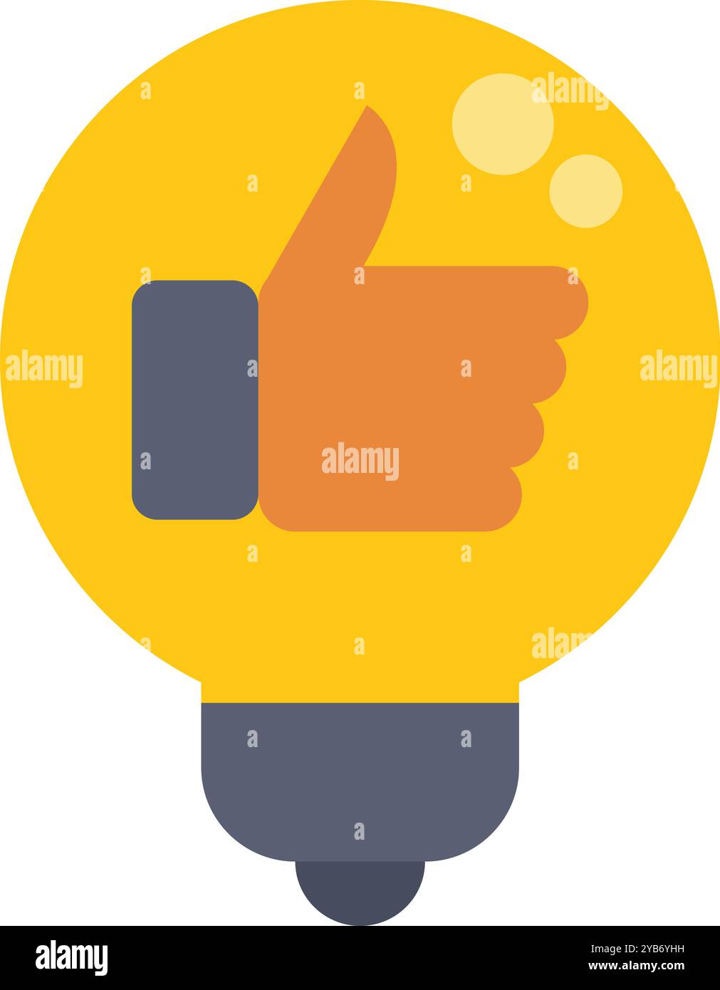 Light bulb with hand showing thumbs up gesture symbolizing good idea ...