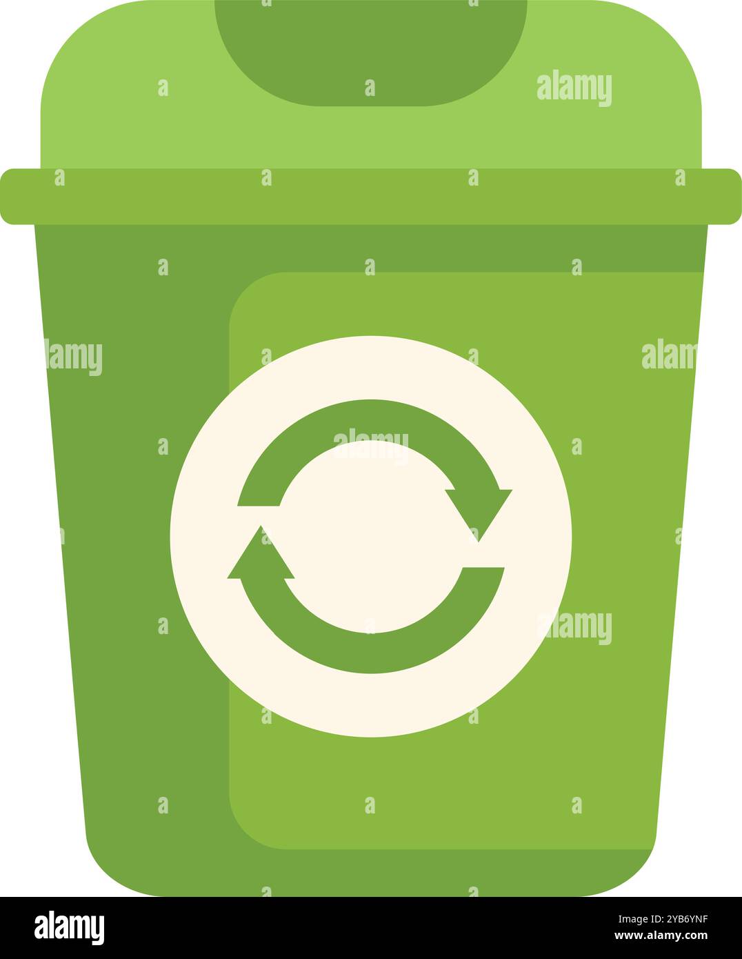 Green recycle bin featuring the universal recycling symbol, encouraging responsible waste ...
