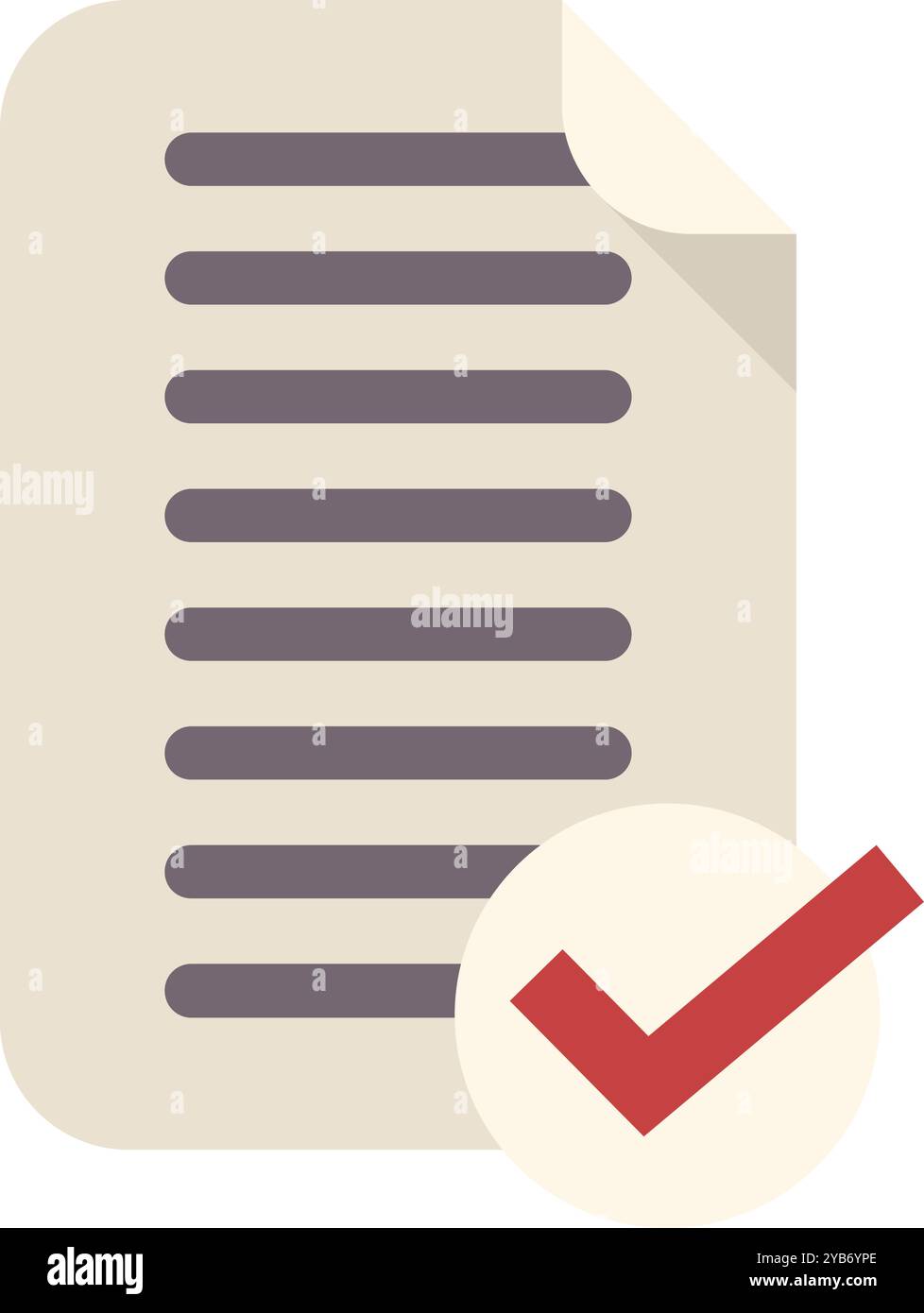 Simple icon of a document being validated with a check mark Stock Vector Image & Art - Alamy