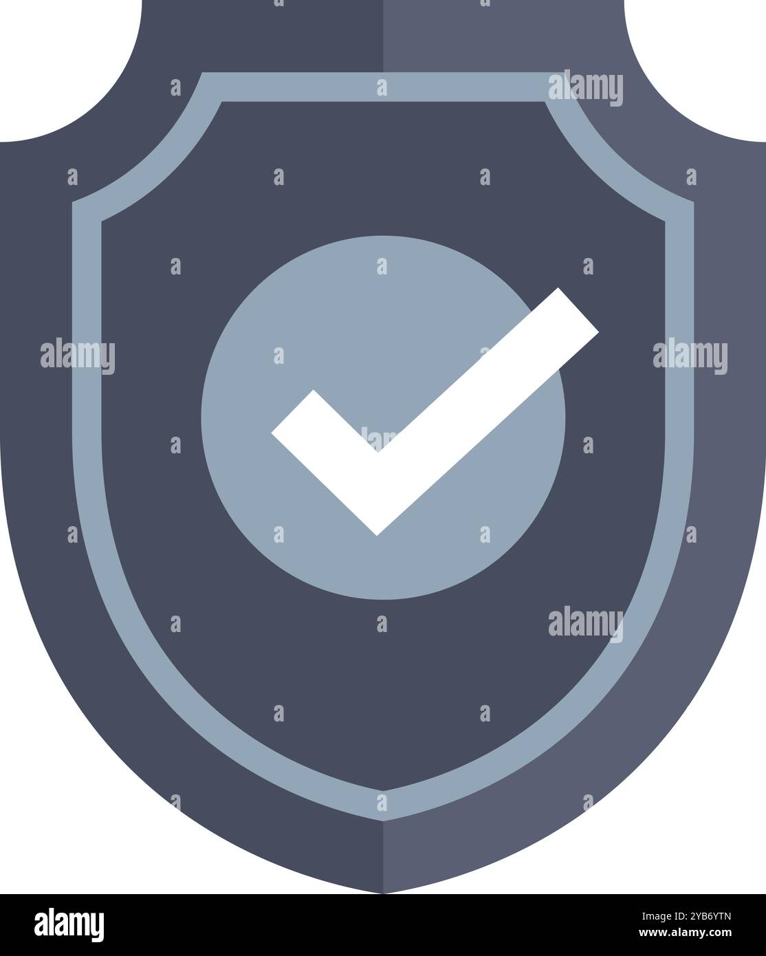 Security shield is displaying a check mark, representing protection and ...