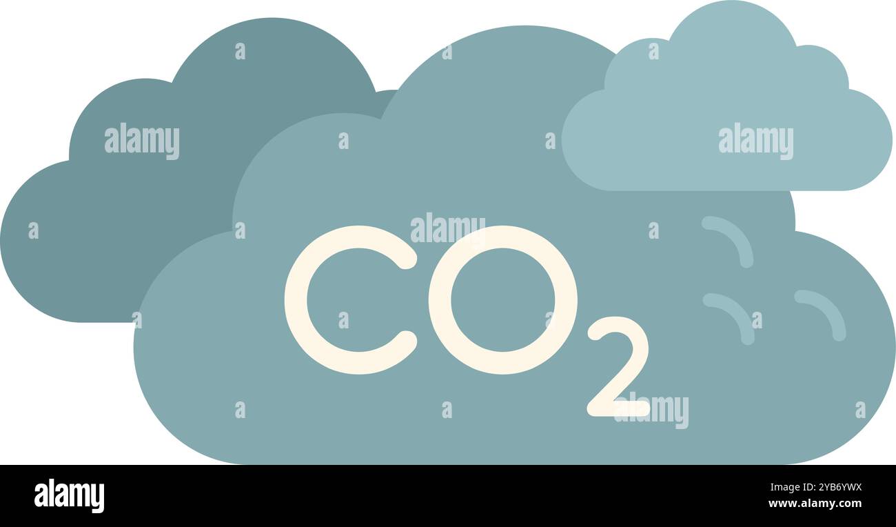 Flat vector icon of co2 emission from clouds showing air pollution Stock Vector Image & Art - Alamy