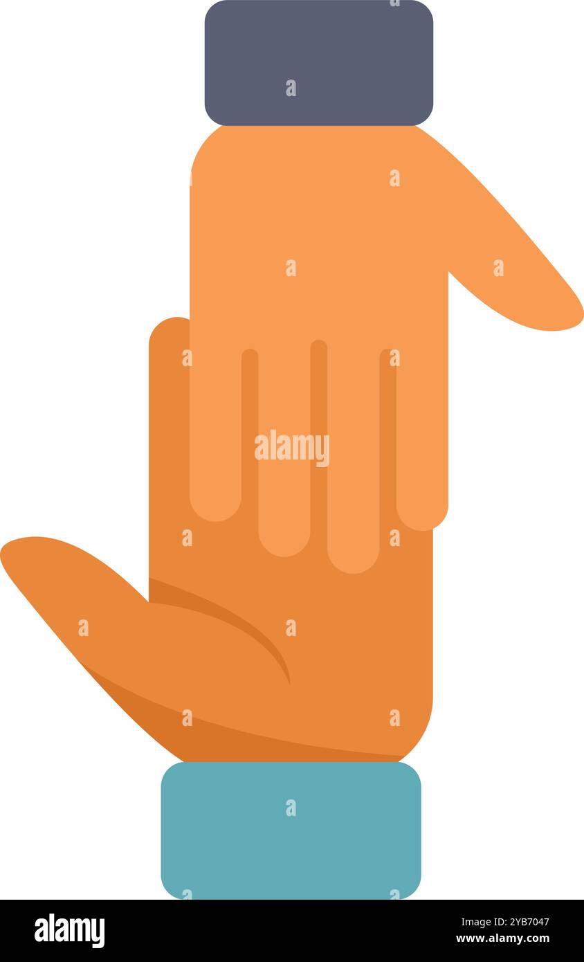 Two hands giving support and helping each other symbolizing teamwork ...