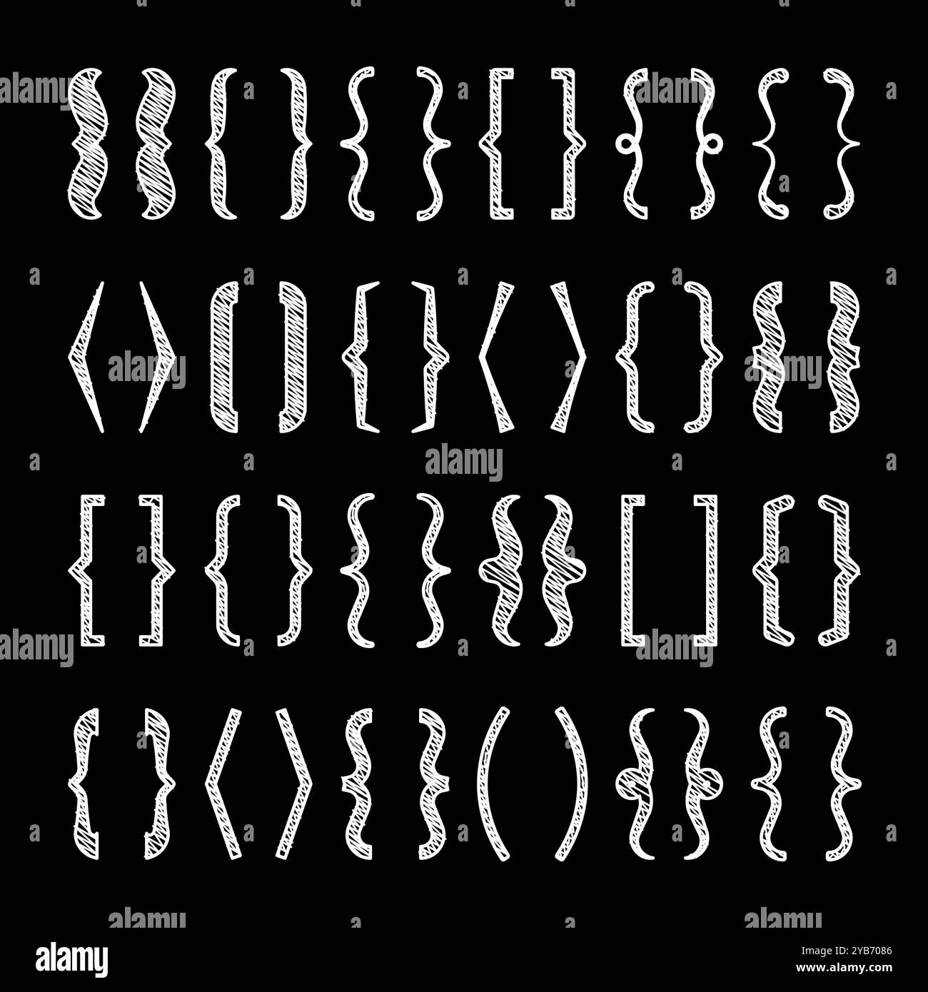 Shaded text brackets, black quotation box. Curly, square and corner ...