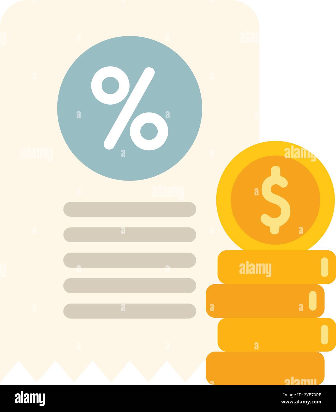 Invoice is showing interest rate with growing stack of coins ...