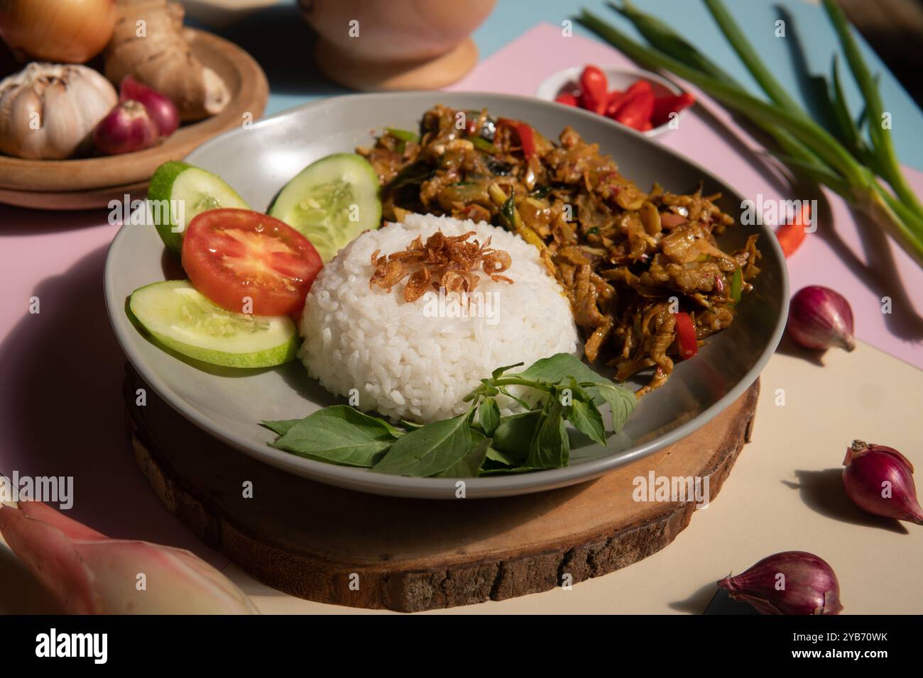 Nusantara gourmet cuisine expensive meals premium food Stock Photo - Alamy