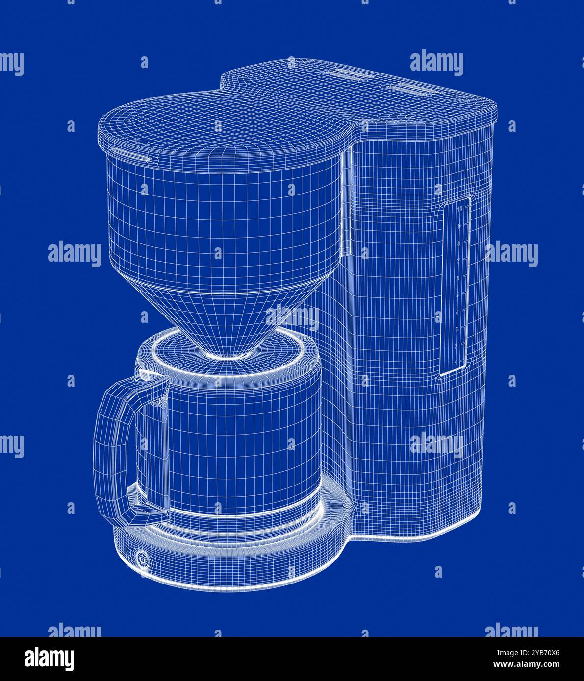 3D wire-frame model of filter coffee machine Stock Photo - Alamy