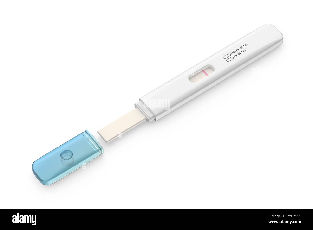 Negative pregnancy test on white background Stock Photo - Alamy