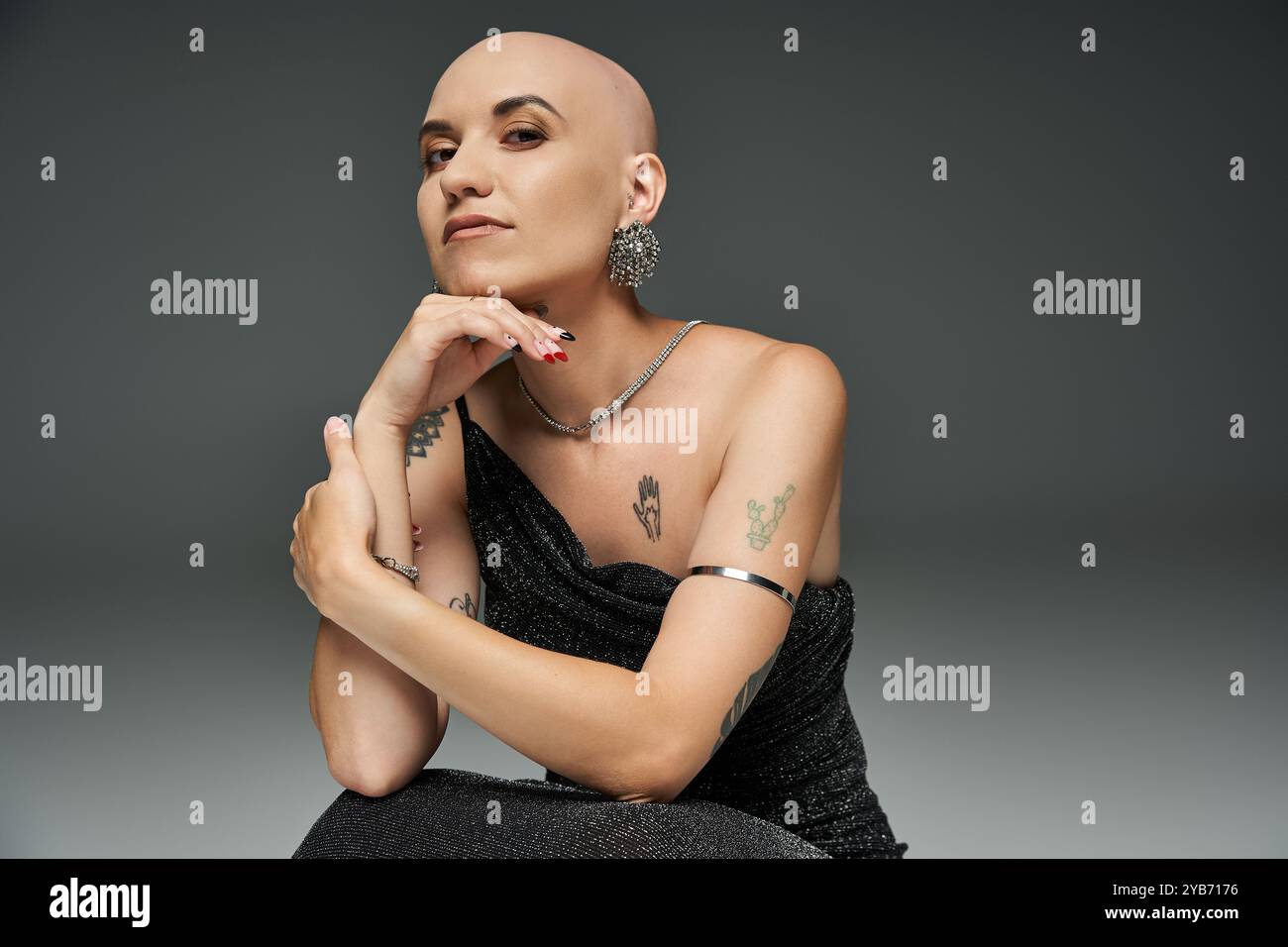 Young bald woman striking features hi-res stock photography and images ...