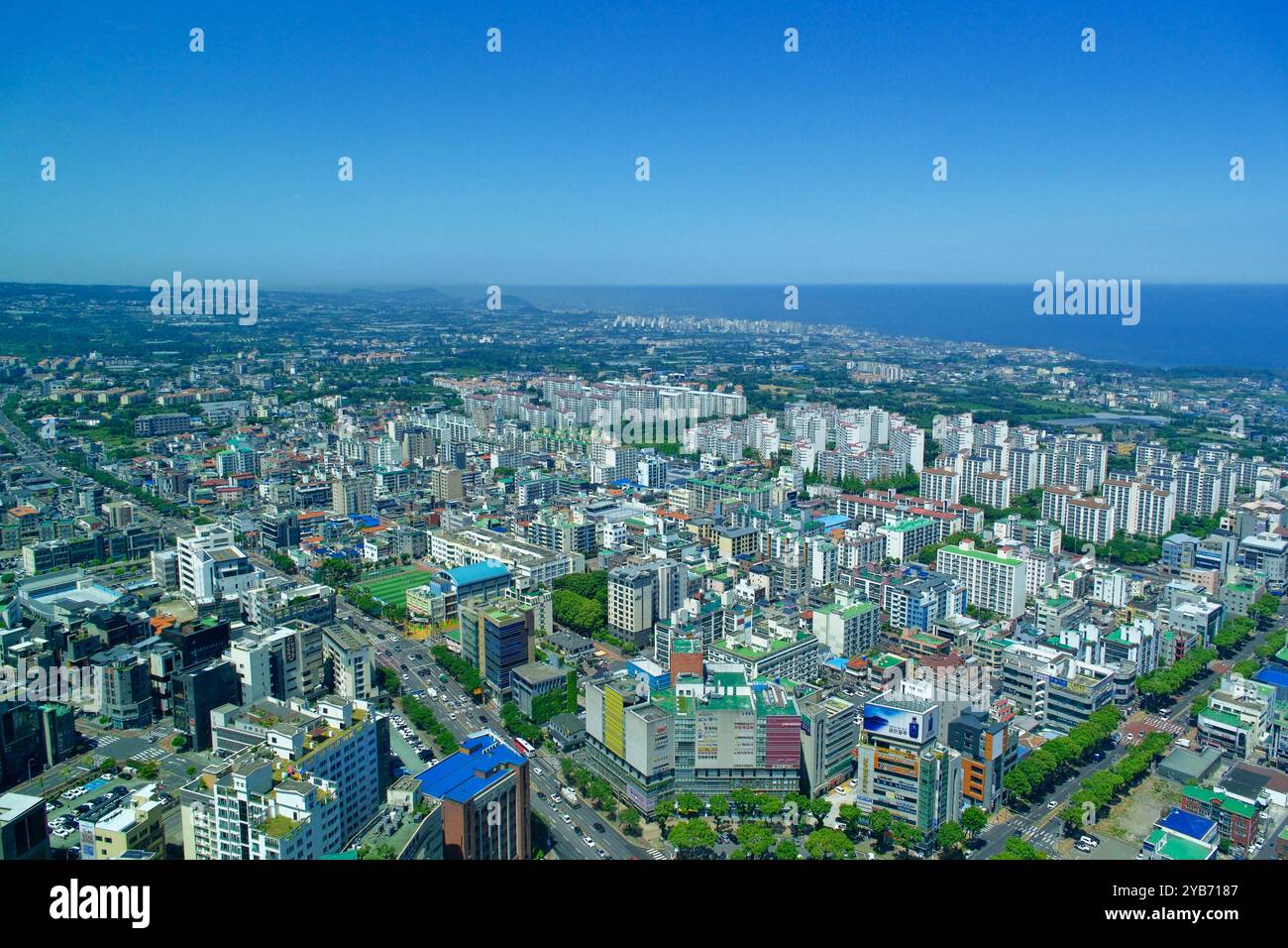 Jeju city aerial skyline cityscape in South Korea Stock Photo - Alamy
