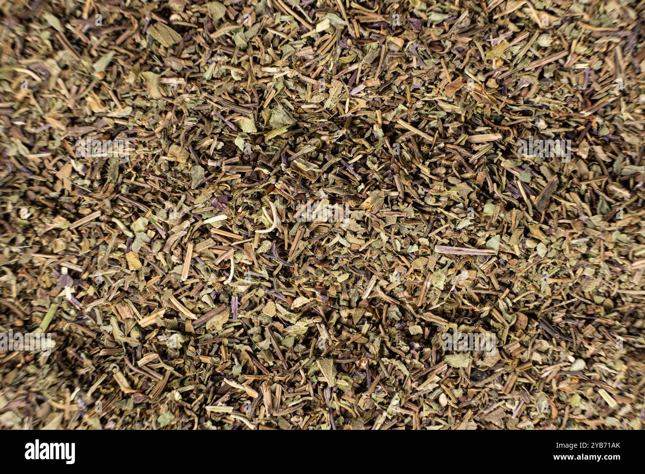 Dry basil spice seasoning macro texture top view Stock Photo - Alamy