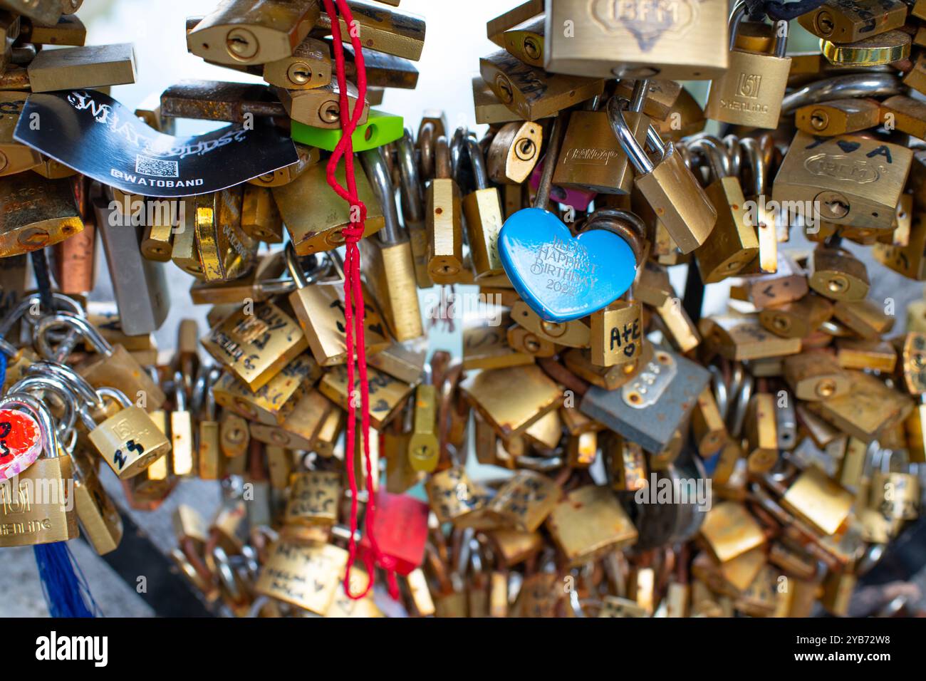 Padlocks on bridge over canal hi-res stock photography and images - Alamy