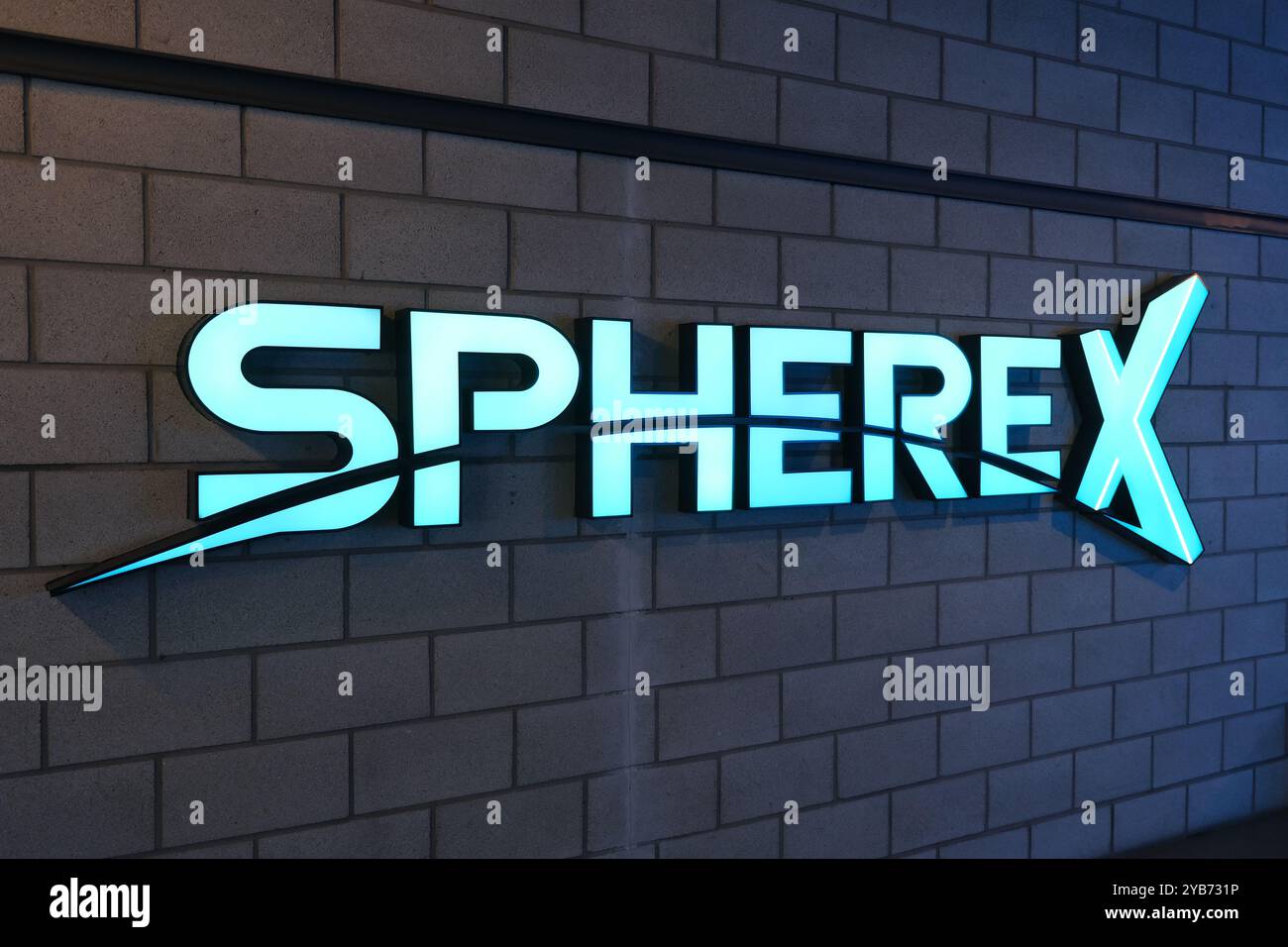 Shanghai,China-Dec. 18th 2022: close up SphereX brand logo in cinema ...
