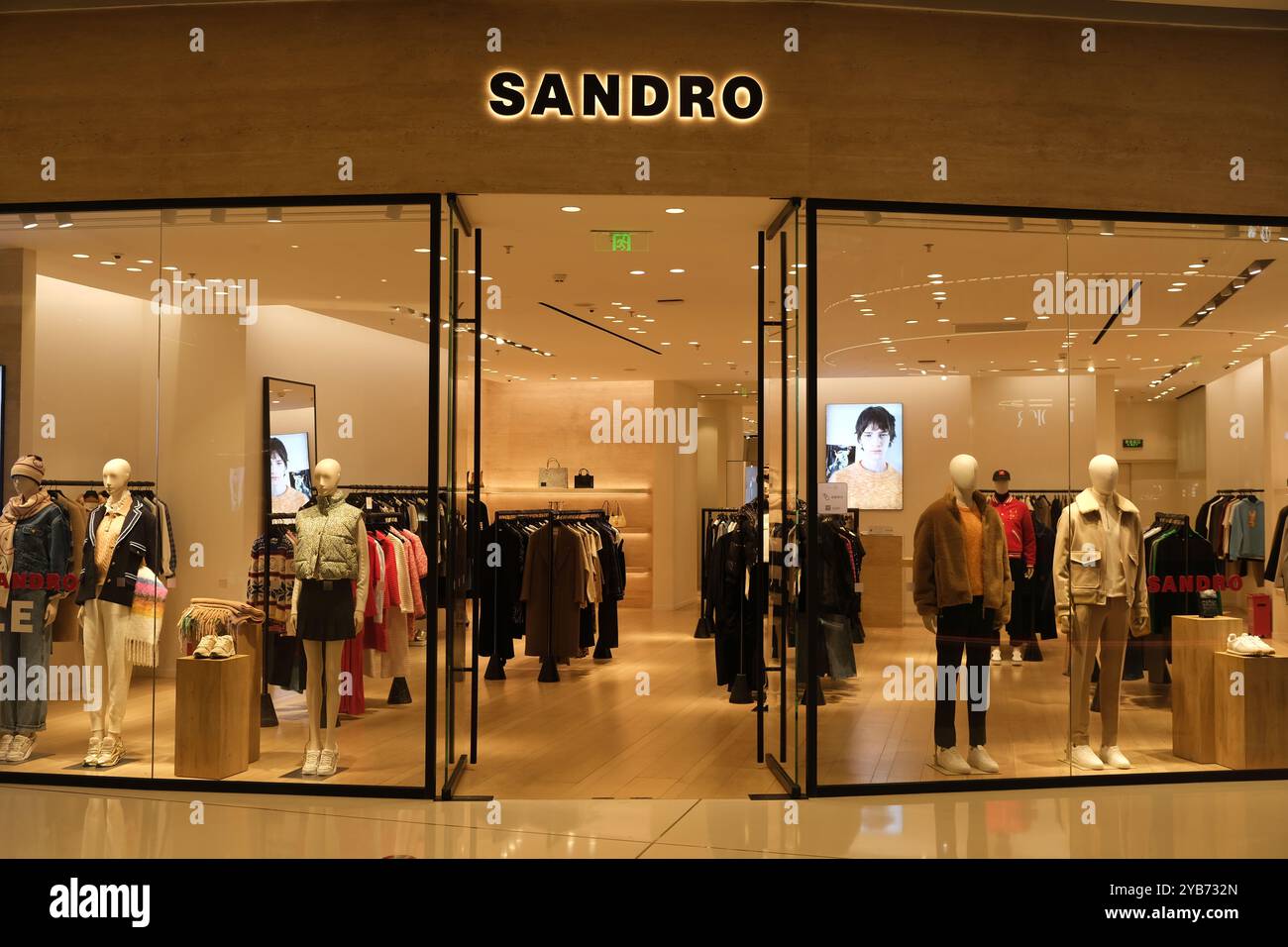 Shanghai,China-Dec. 18th 2022: front of SANDRO clothing store retail ...