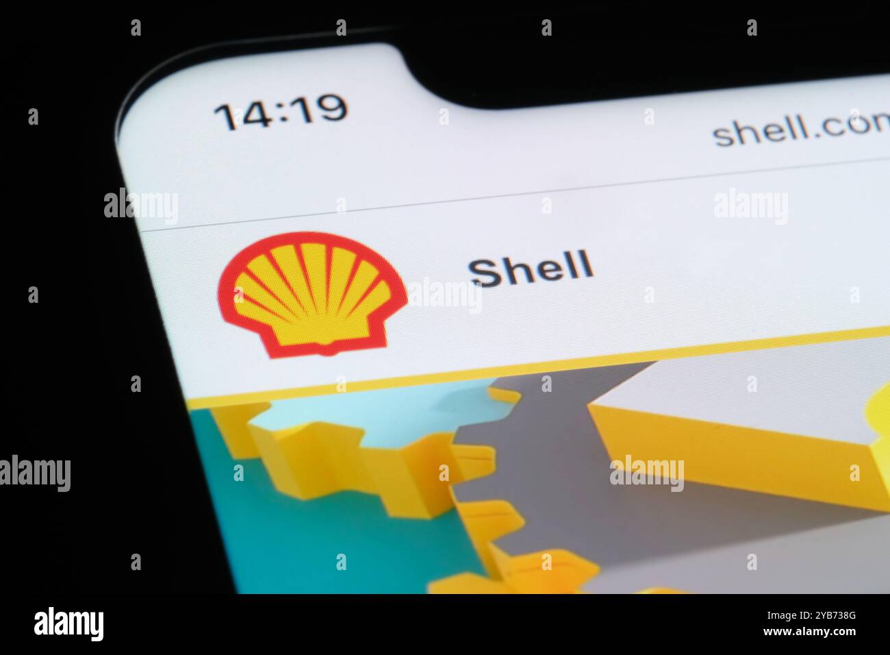 close up Shell plc company brand logo on website on screen Stock Photo ...