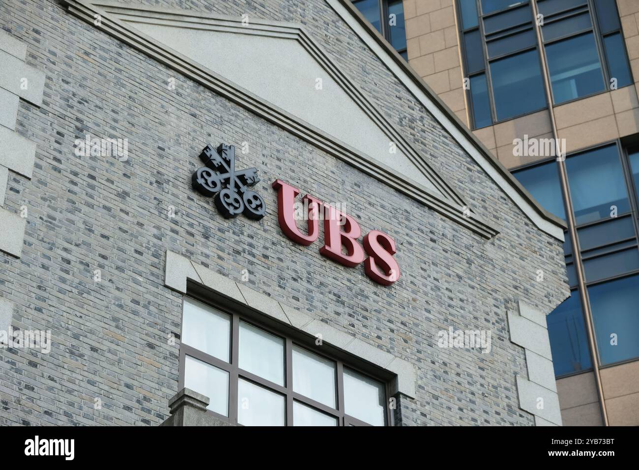 Shanghai,China-Nov.12th 2022: UBS bank logo. Investment bank and financial services company ...