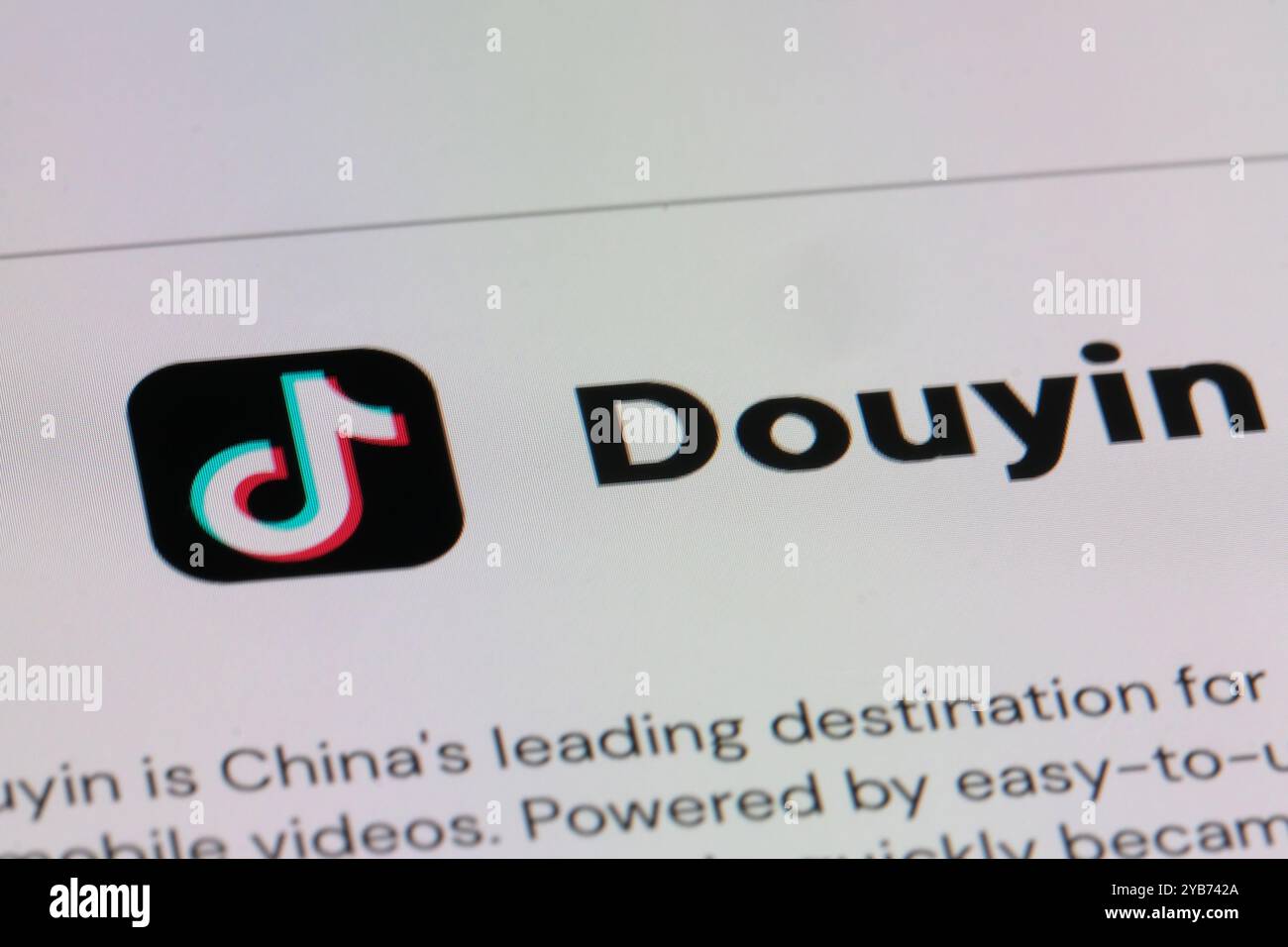 close up Douyin App brand logo icon on official website. Mainland ...
