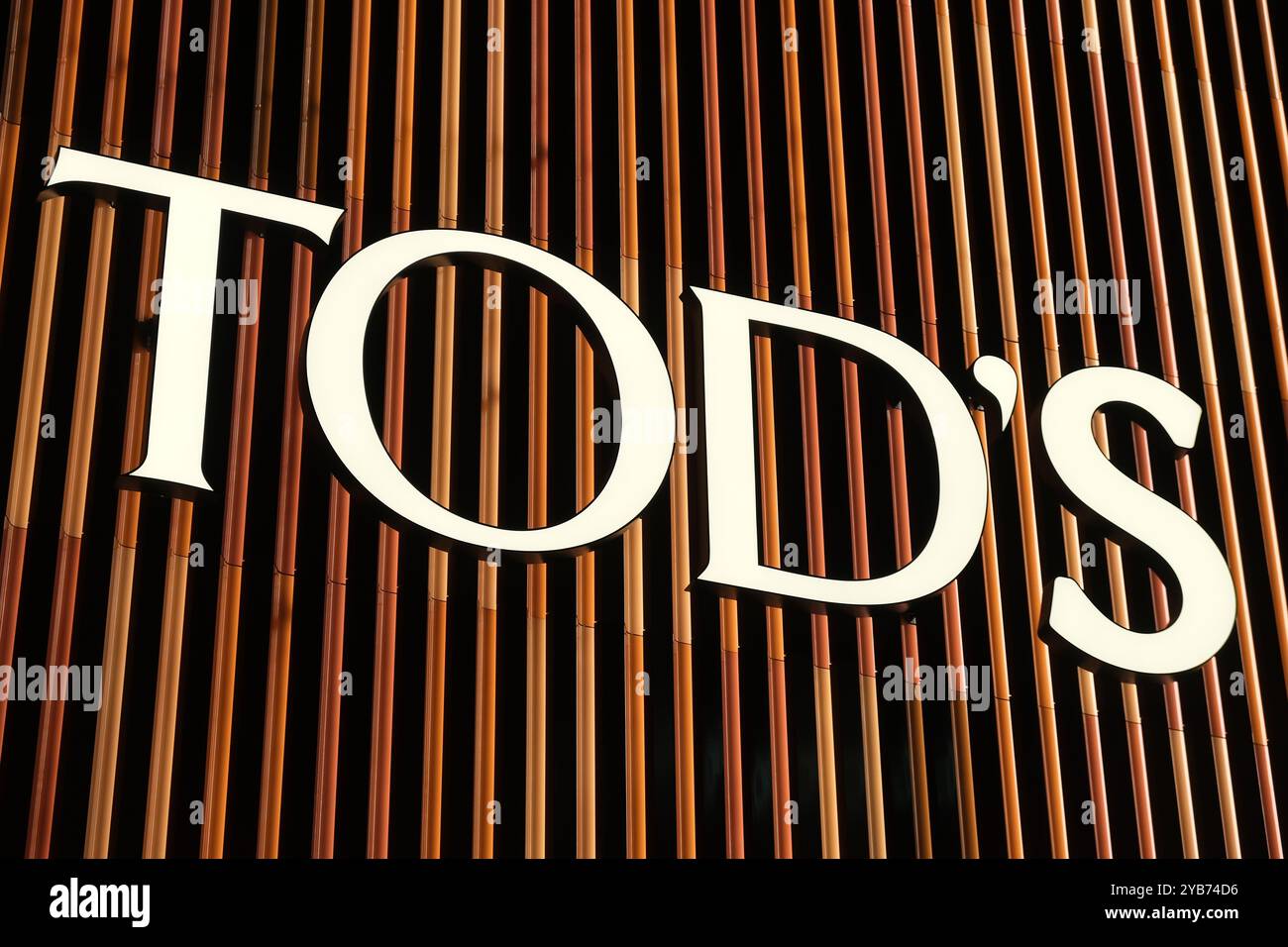 Shanghai,China-Dec.4th 2022: close up TOD'S store brand logo. Italian ...