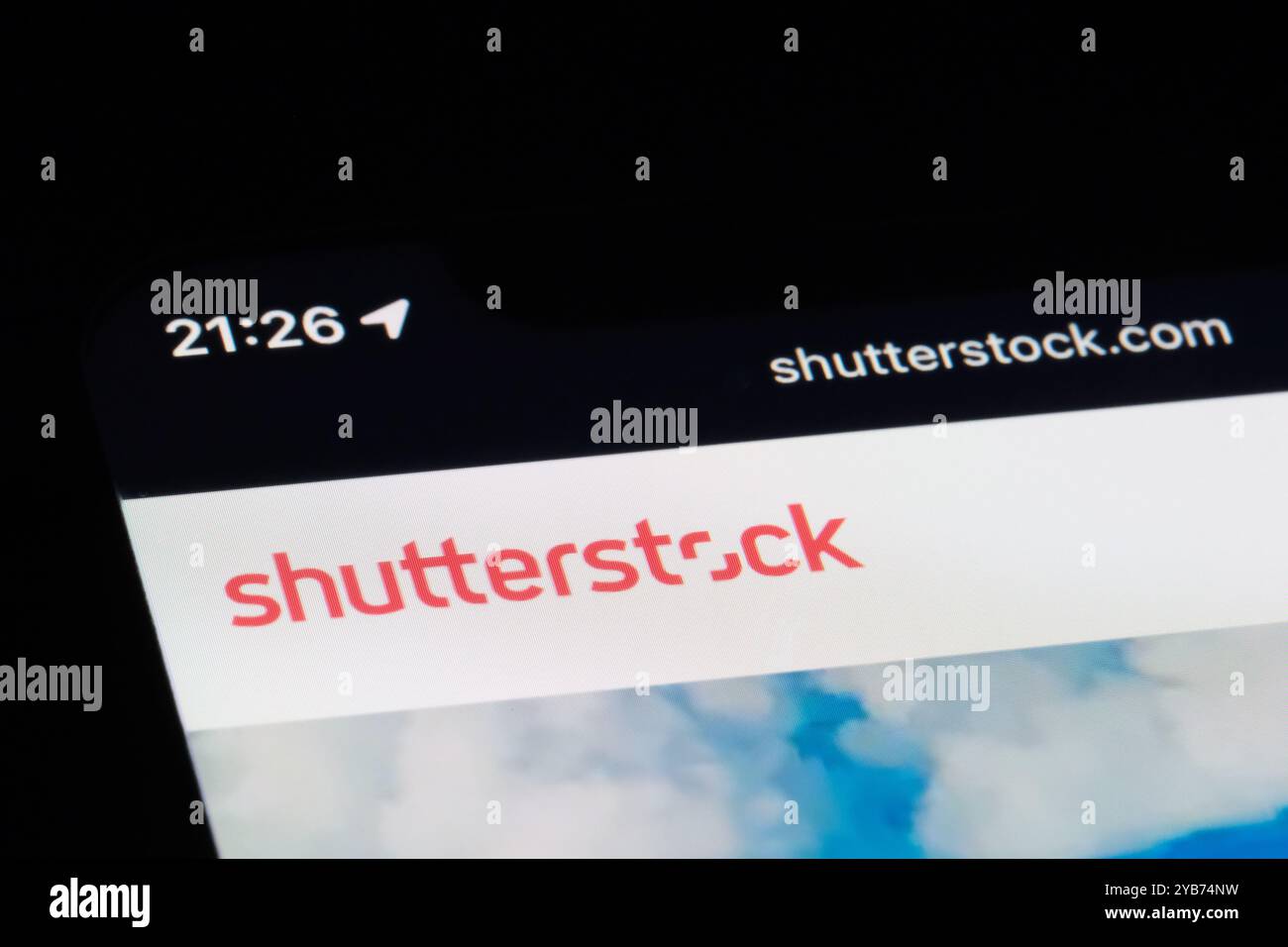 close up Shutterstock company brand logo on official website Stock ...