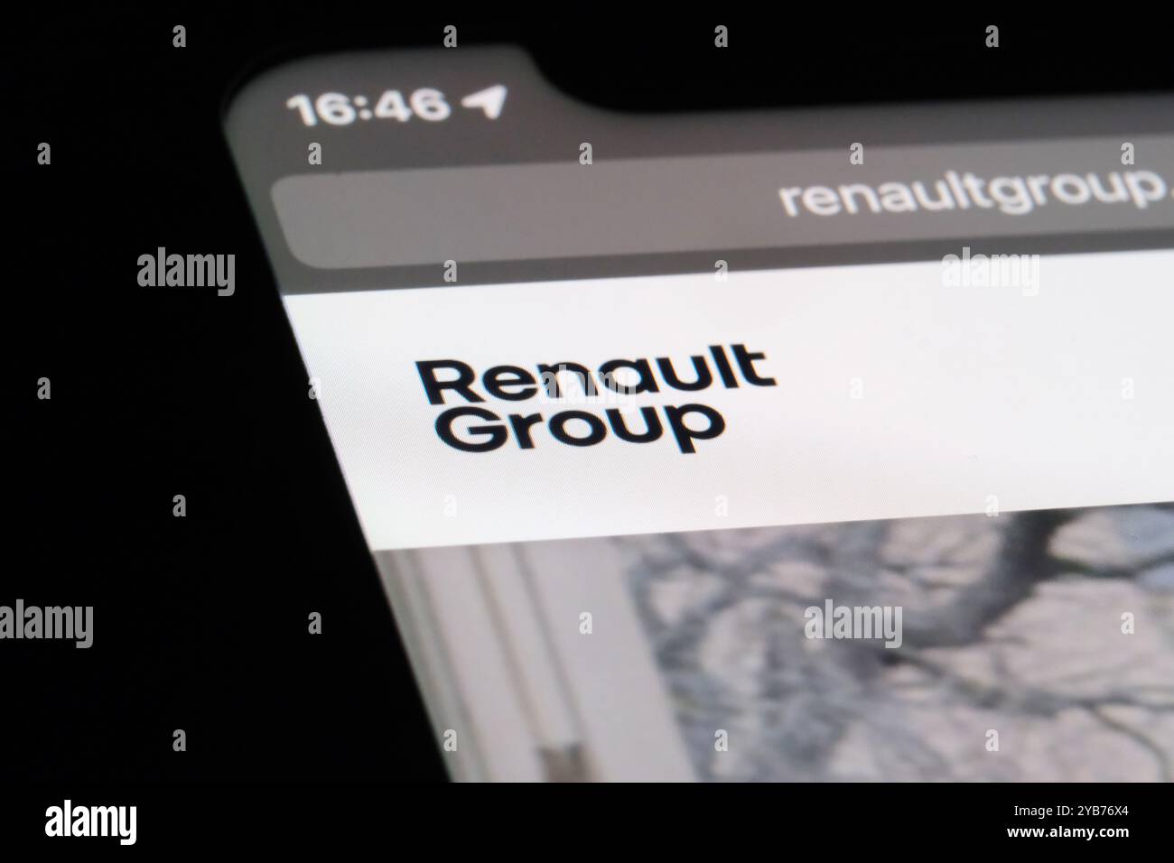 close up Renault Group company brand logo on official website. French ...