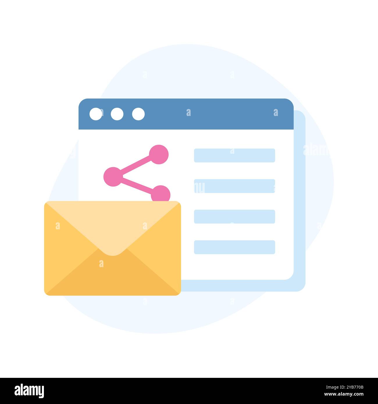 Envelope on website is showing mailing flat concept, editable vector ...