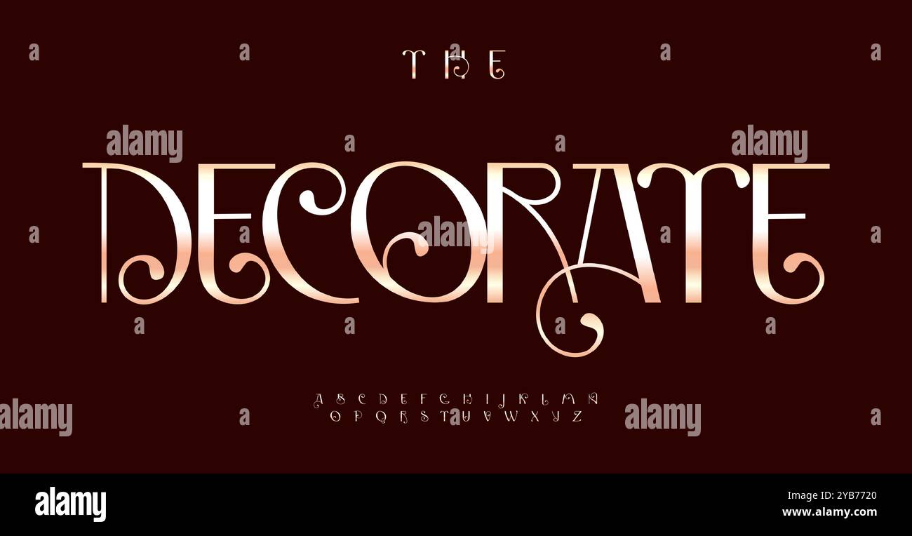 Decorative serif alphabet, luxurious elegant font, artistic logo type ...