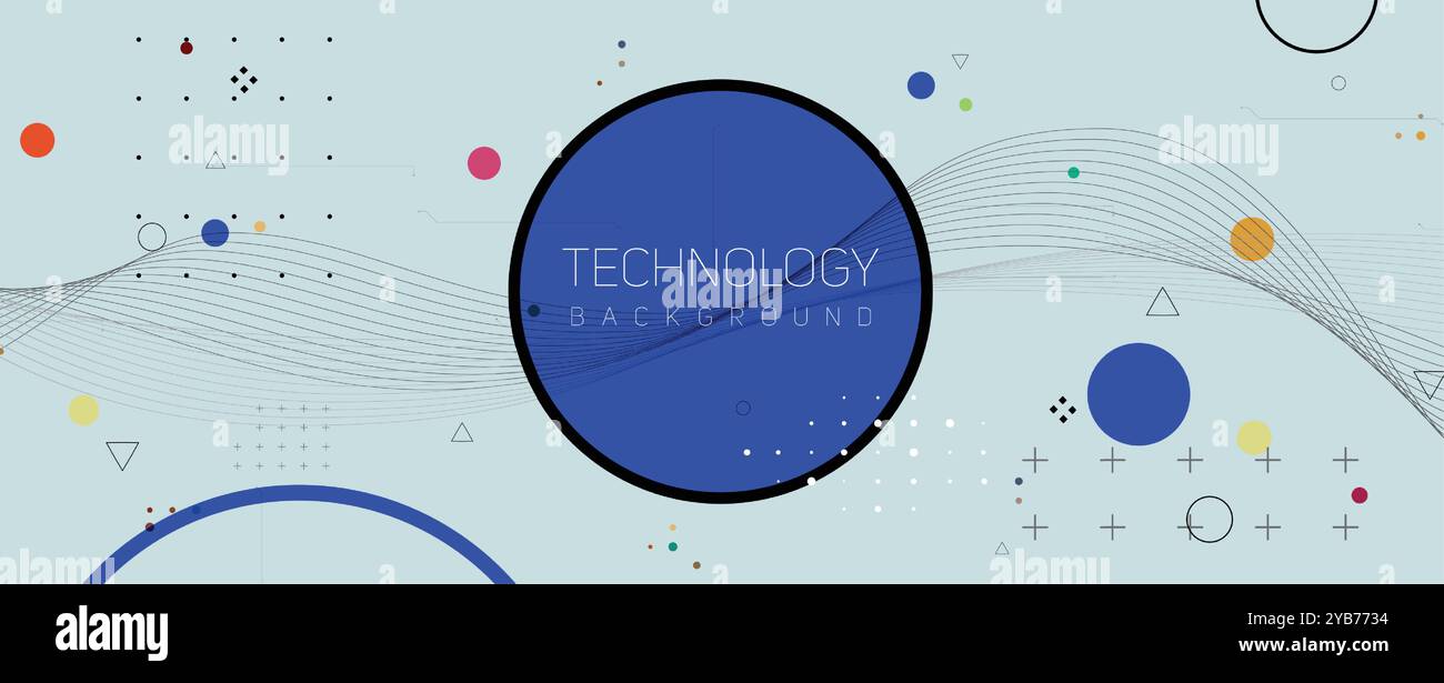 abstract futuristic blue circle computer technology business background ...