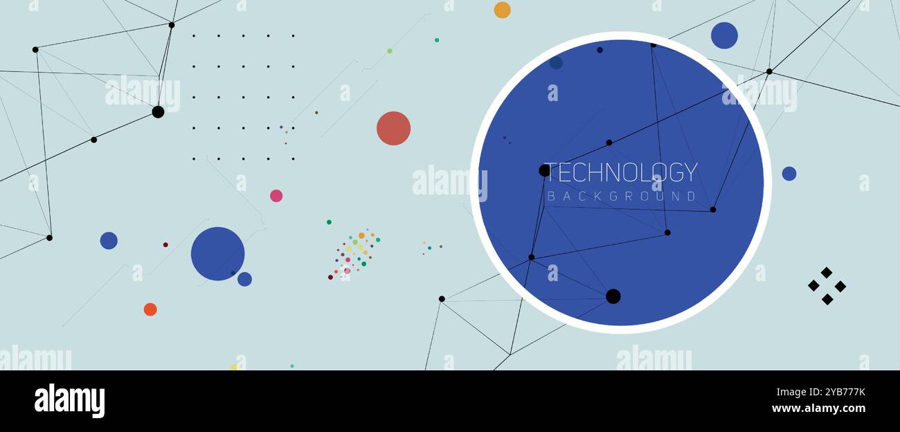 abstract futuristic blue circle computer technology business background ...