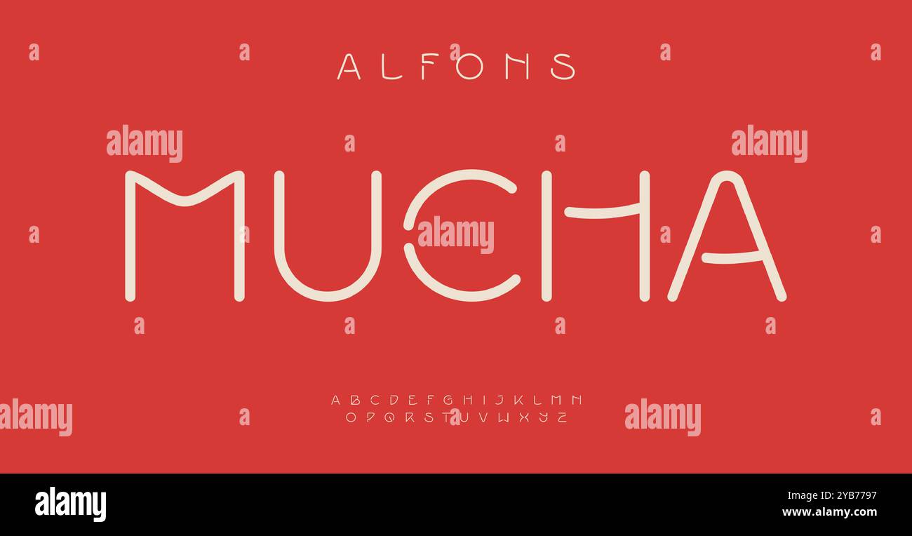 Art nouveau elegant alphabet, refined minimalist typeface, soft flowing ...