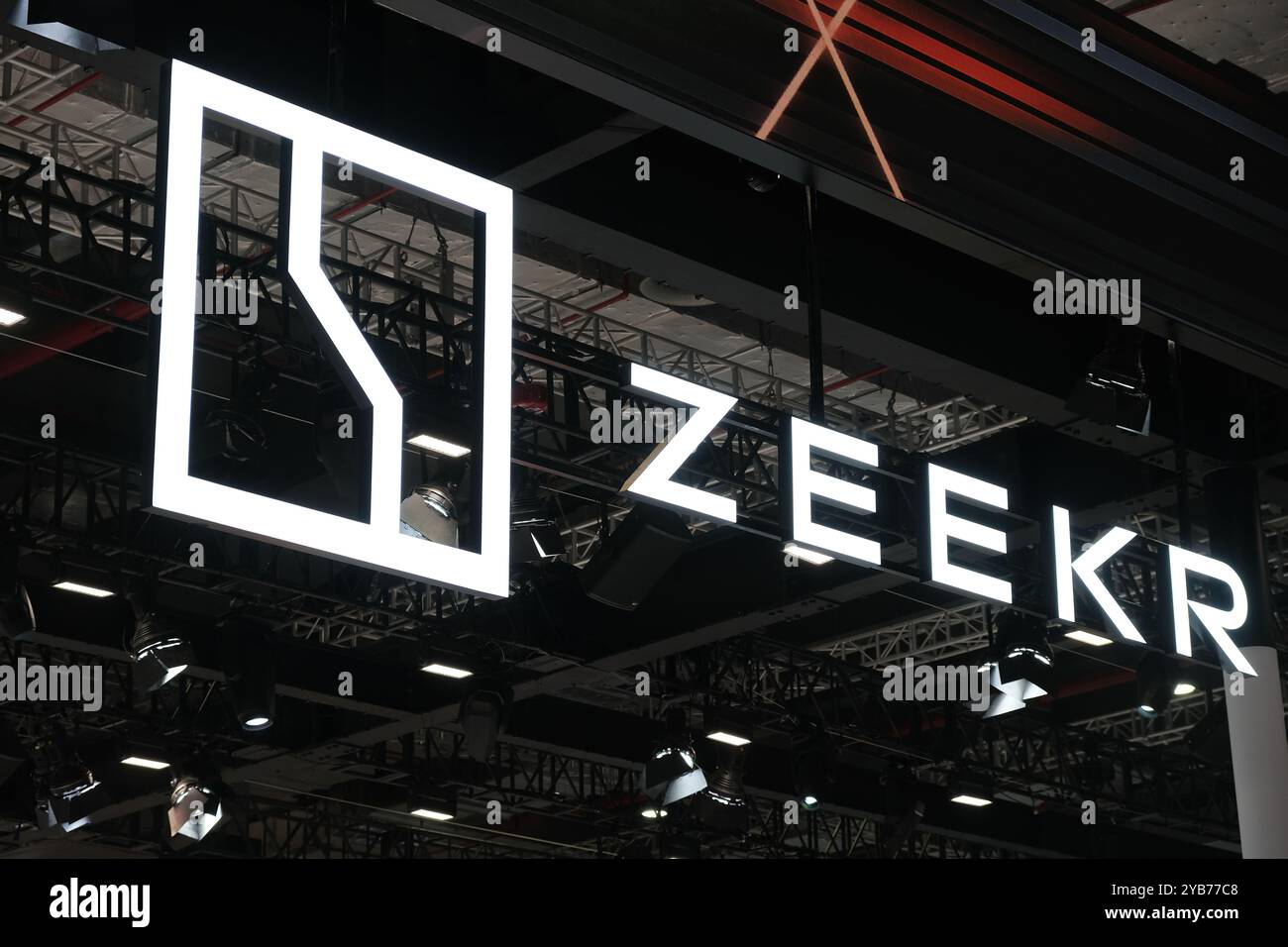 Shanghai,China-April 22nd 2023: close up Zeekr brand logo. electric ...